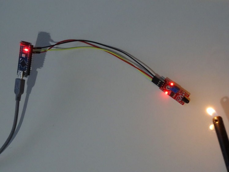 Arduino Nano: Flame Sensor With Visuino