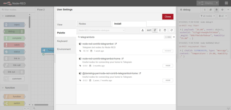 Node-red Telegram Bot With Temperature Logger Part-1