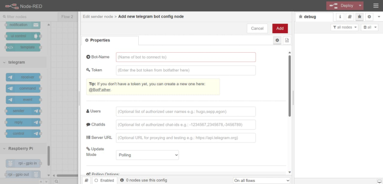 Node-red Telegram Bot With Temperature Logger Part-1