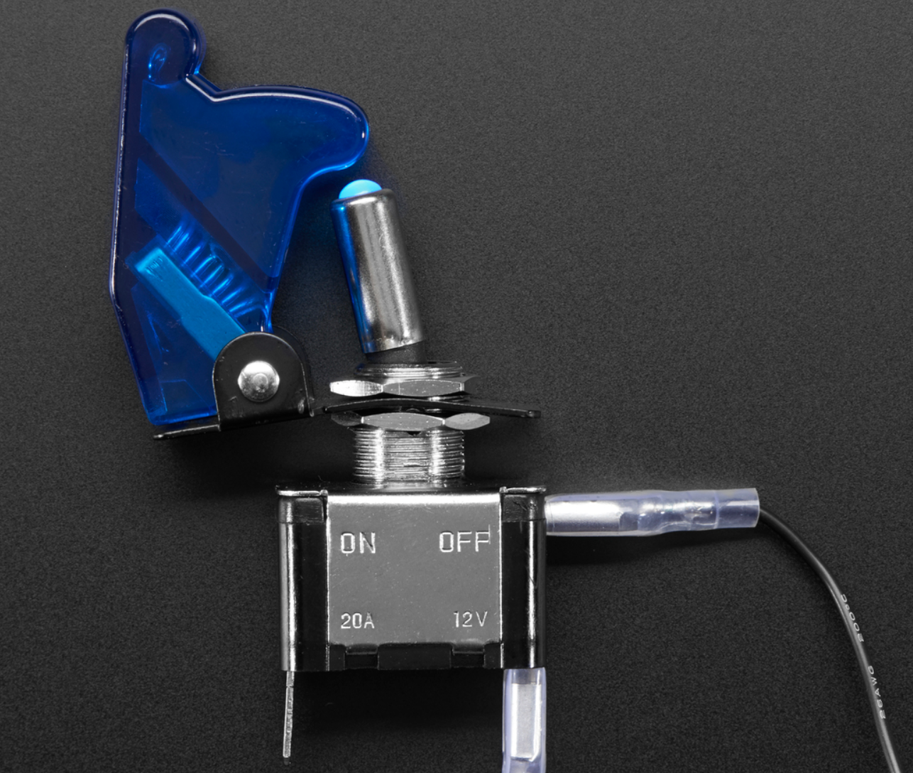 Illuminated Toggle Switch W/ Blue Cover - 3306
