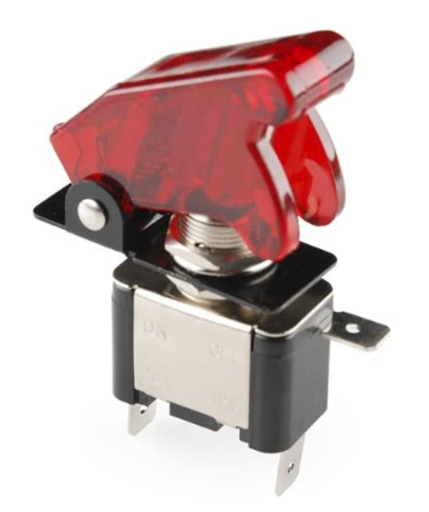 Illuminated Toggle Switch W/ Red Cover - 3218