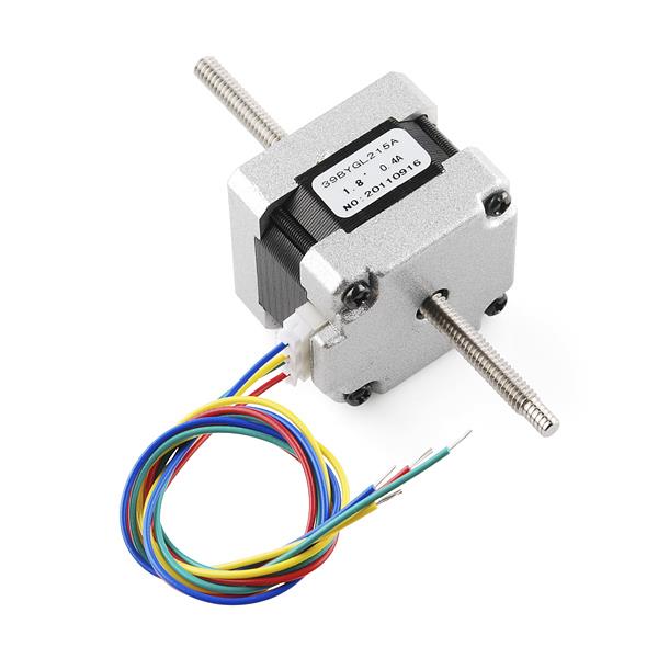 Stepper Motor - 29 Oz.in (200 Steps/rev, Threaded Shaft) - ROB-10848