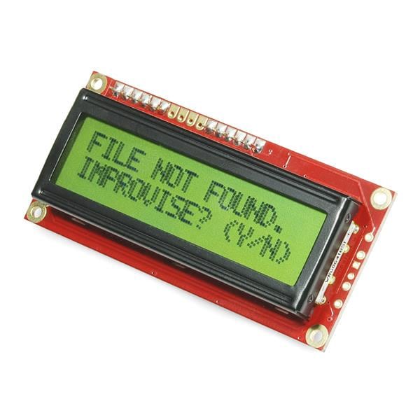 Serial Enabled 16x2 Lcd Black Green 3.3v - LCD-09066