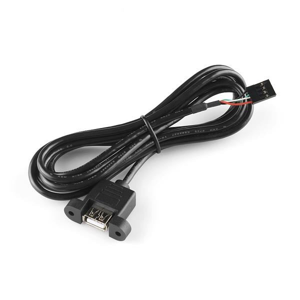 Panel Mount Usb To 4-pin Female Header Cable - 6\' - CAB-10177