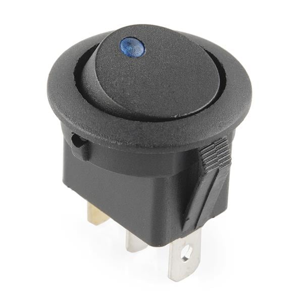 Rocker Switch - Round W/ Blue Led - COM-11155