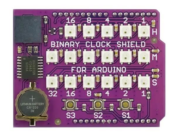 Arduino Clock Shield Binary Clock Shield - CS-BINARYCLOCK-01