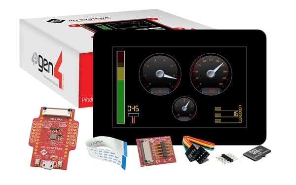 Starter Kit For Gen4-ulcd-50dct-clb-sb-ar With 4d Arduino Adaptor Shield-ii, 4d-upa, 4gb ...