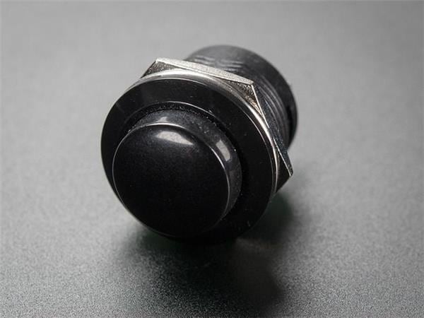 Panel Mount Black Momentary Pushbutton - 1505