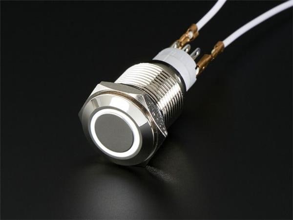 Metal Pushbutton W/ White Led Ring - 558
