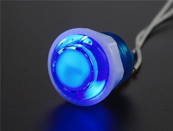 Mini Led Arcade Button - 24mm Translucent Blue - 3432
