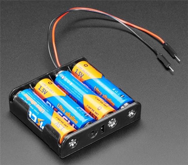 4 X Aa Battery Holder With Premium Jumper Header Wires - 3859