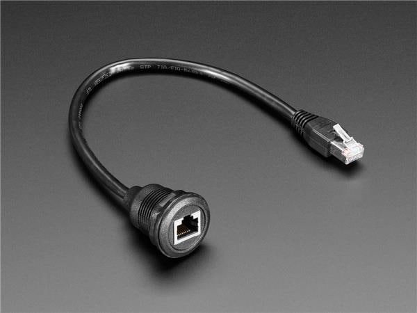 Rj-45 Ethernet Round Panel Mount Extension Cable - 30cm - 4215