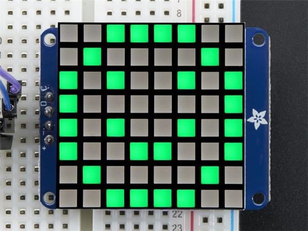 Small 8x8 Bright Led Green Matrix W/pack - 1856