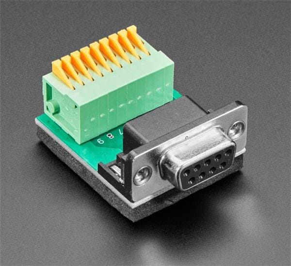 De-9 (db-9) Female Socket To Terminal Spring Block Adapter - 4510