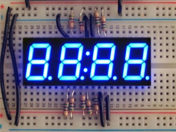 Blue 7-segment Clock Display - 812