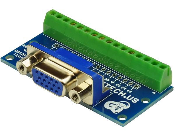 Db15 Female (vga) Breakout Board - DB15F-VGA-TERM