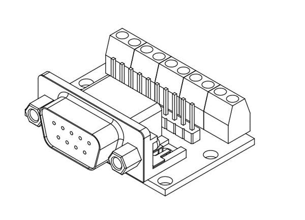 Db9f Breakout Board With Cover - DB9F-TERM-COV