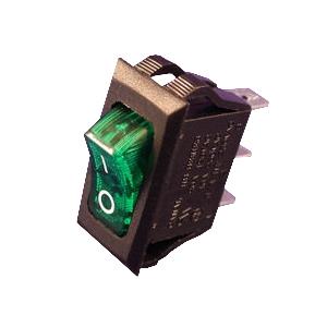 10A 250V Green Rocker Switch for Outlet Strip - 1584S10