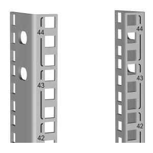 Square Hole L-panel Rails, 63" (36u) - CPR63SZPL