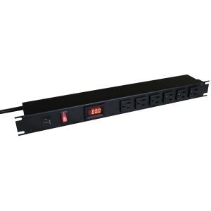 20a Meter Horizontal Rack Outlet Strip - 1589H6F1BKRRAM