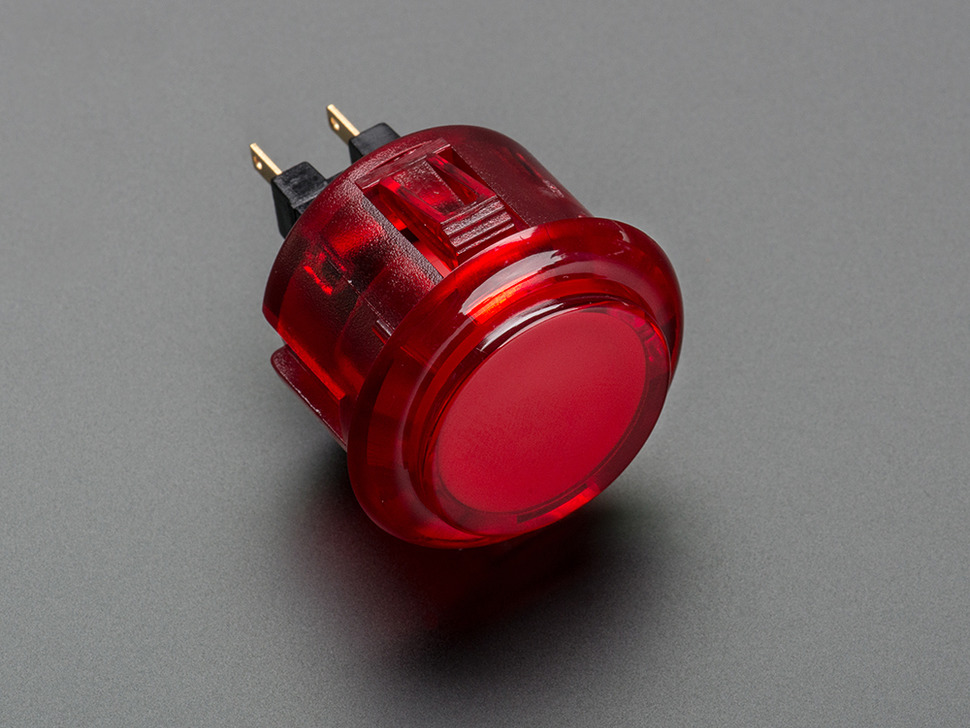 Arcade Button 30mm Translucent Red - 473