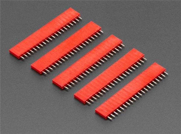 20-pin 0.1 Female Header - Red - 5 Pack - 4157