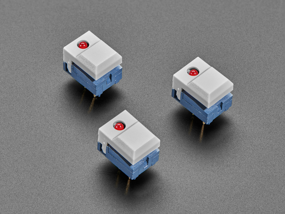 Step Switch With Led - Three Pack Of Gray Plastic With Red Led - Pb86 ...
