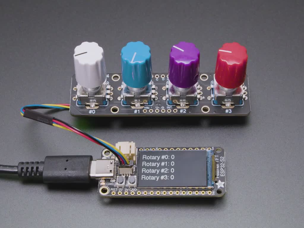 Adafruit I2c Quad Rotary Encoder Breakout With Neopixel - Stemma Qt ...