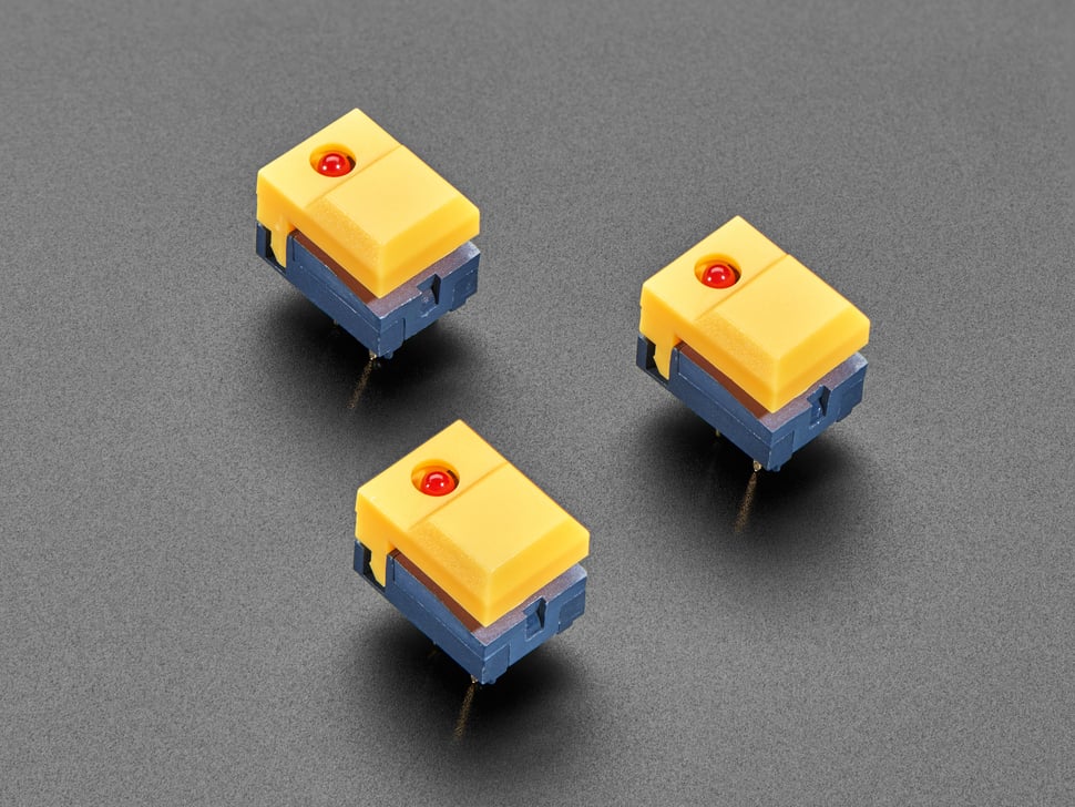 Step Switch With Led - Three Pack Of Yellow With Red Led - Pb86-a1 - 5516