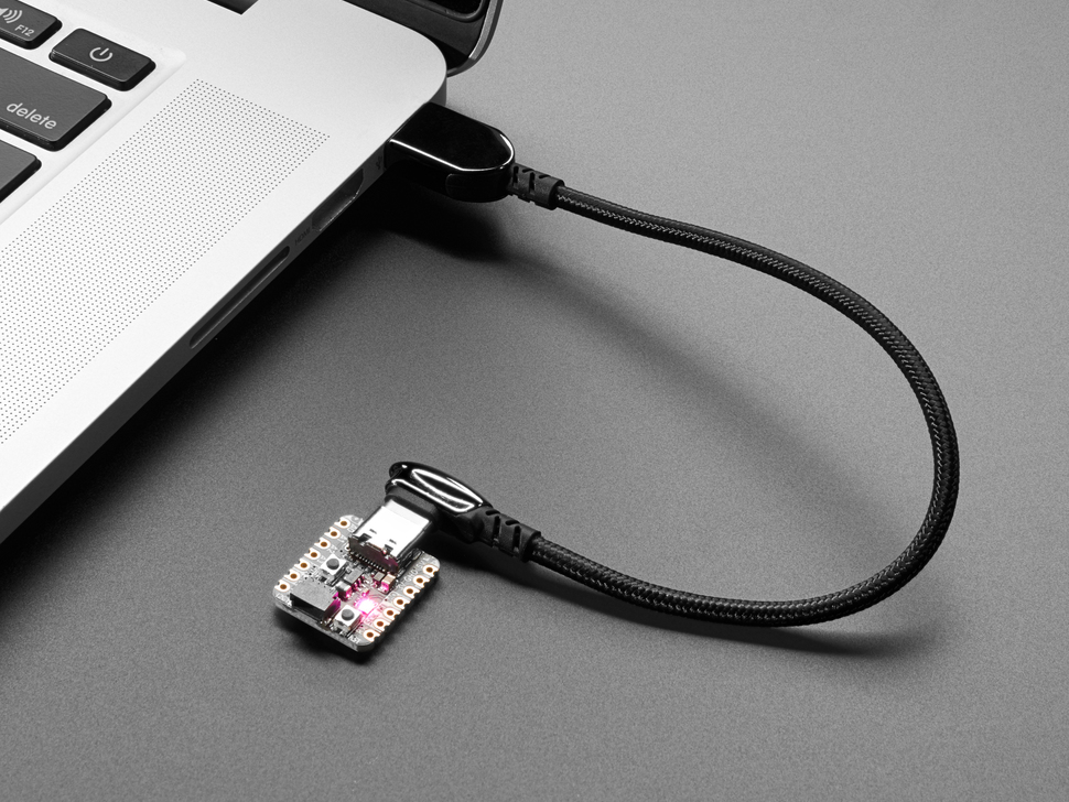 Black Woven Right Angle Usb C To Usb A Cable - 0.2m Long - 5045