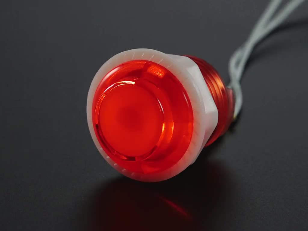 Mini Led Arcade Button - 24mm Translucent Red - 3430